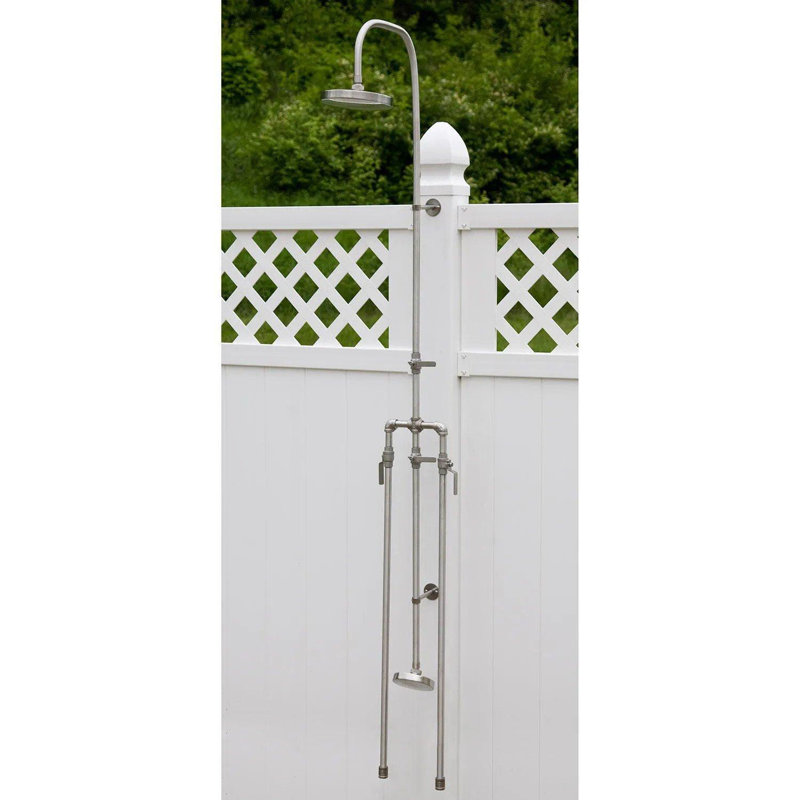 Signature Hardware Deluxe Outdoor Shower Mixer with Foot Shower | Perigold