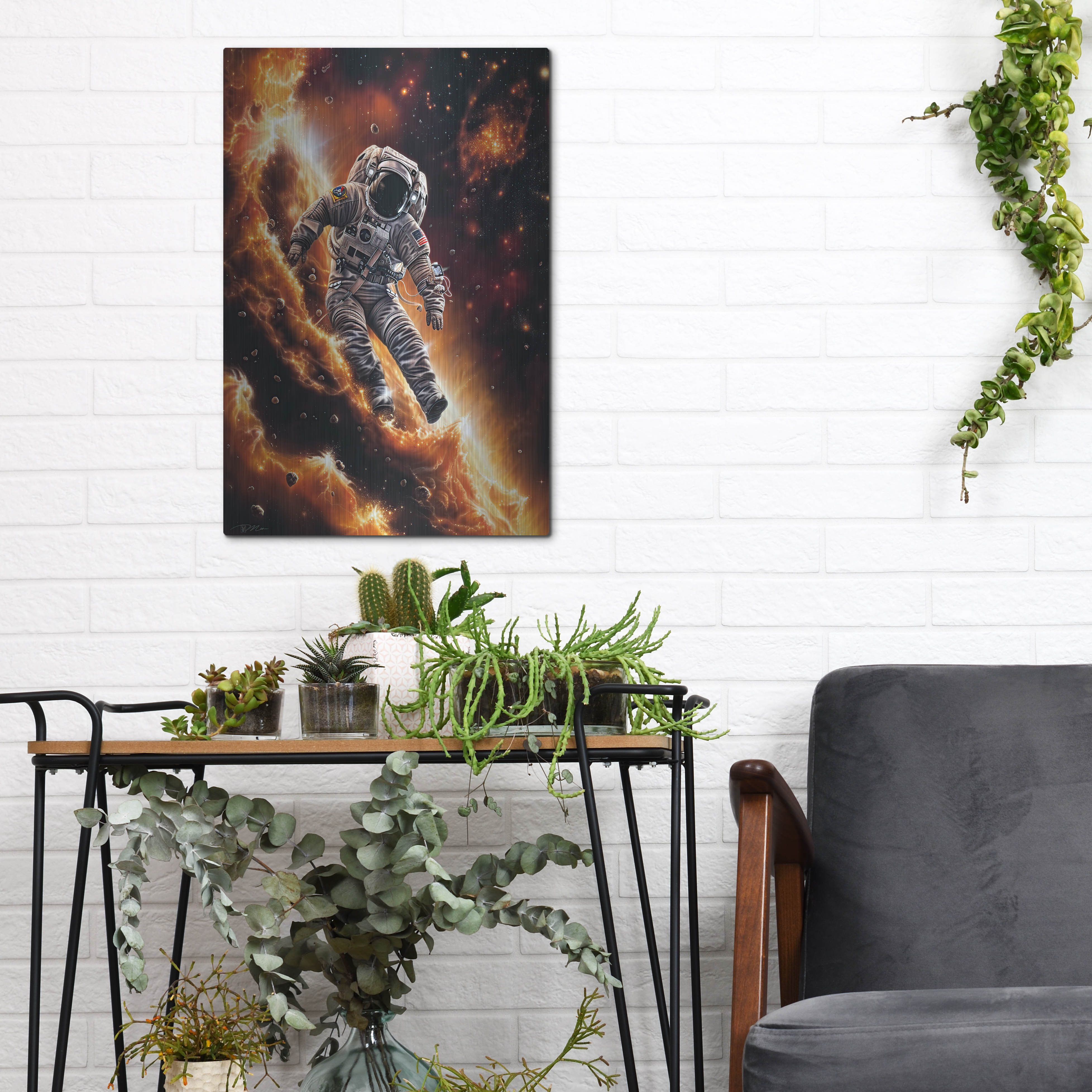 Luxe Metal Art 'Fire Space 1' by Momart Metal Wall Art | Wayfair