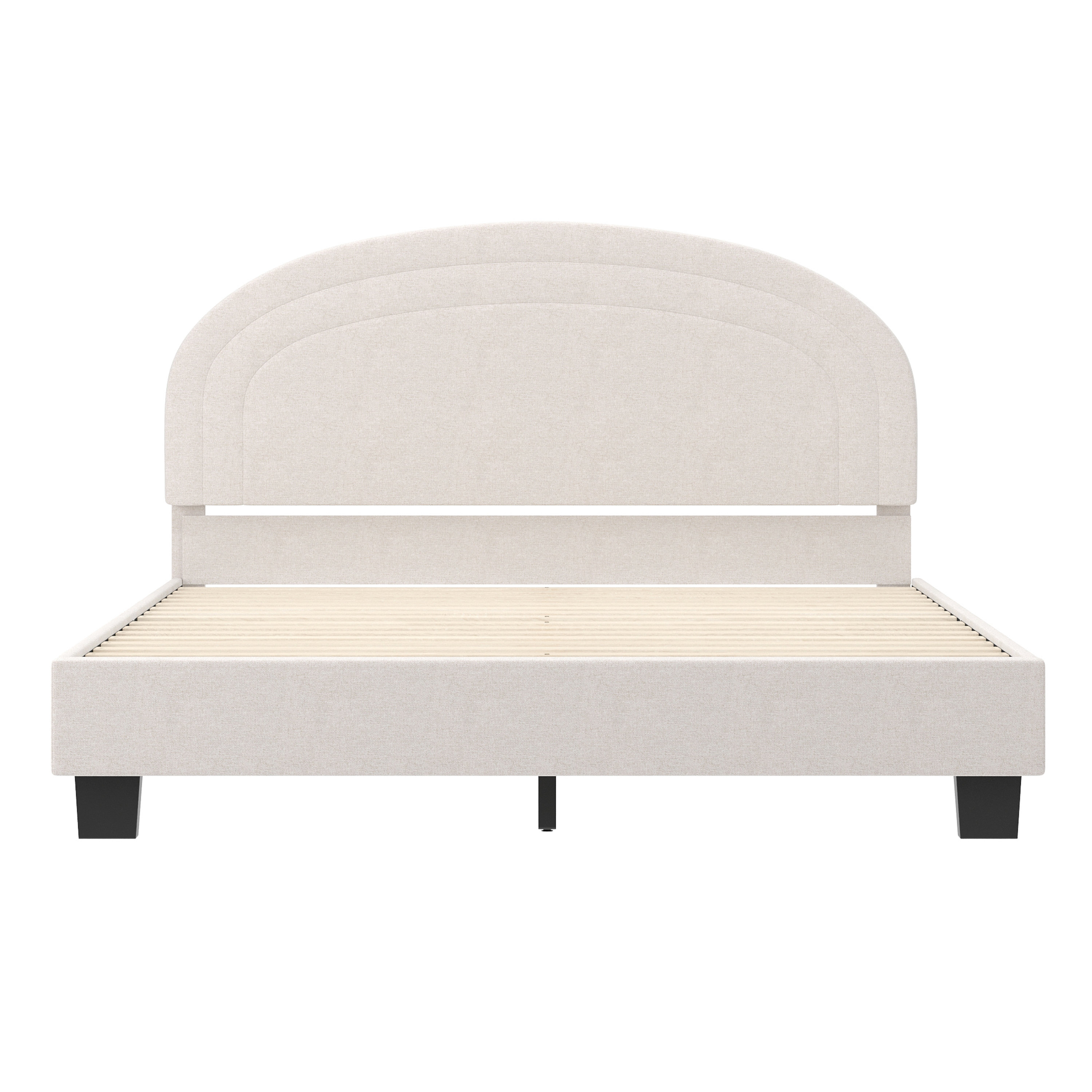 Isabelle & Max™ Upholstered Platform Bed Frame - Curved Stitched ...