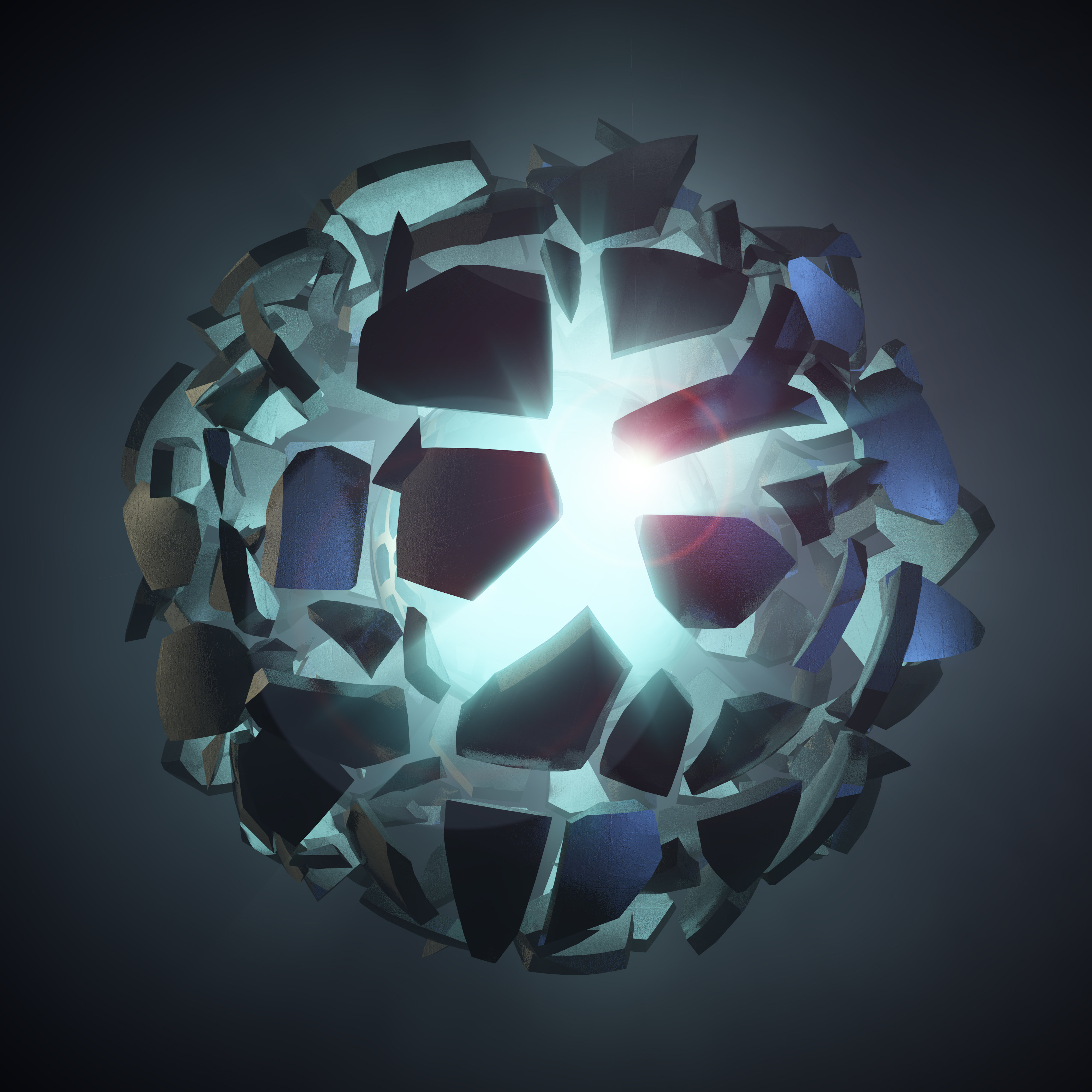 Wrought Studio™ Shattered Dark Sphere by Dvougao - Wrapped Canvas ...