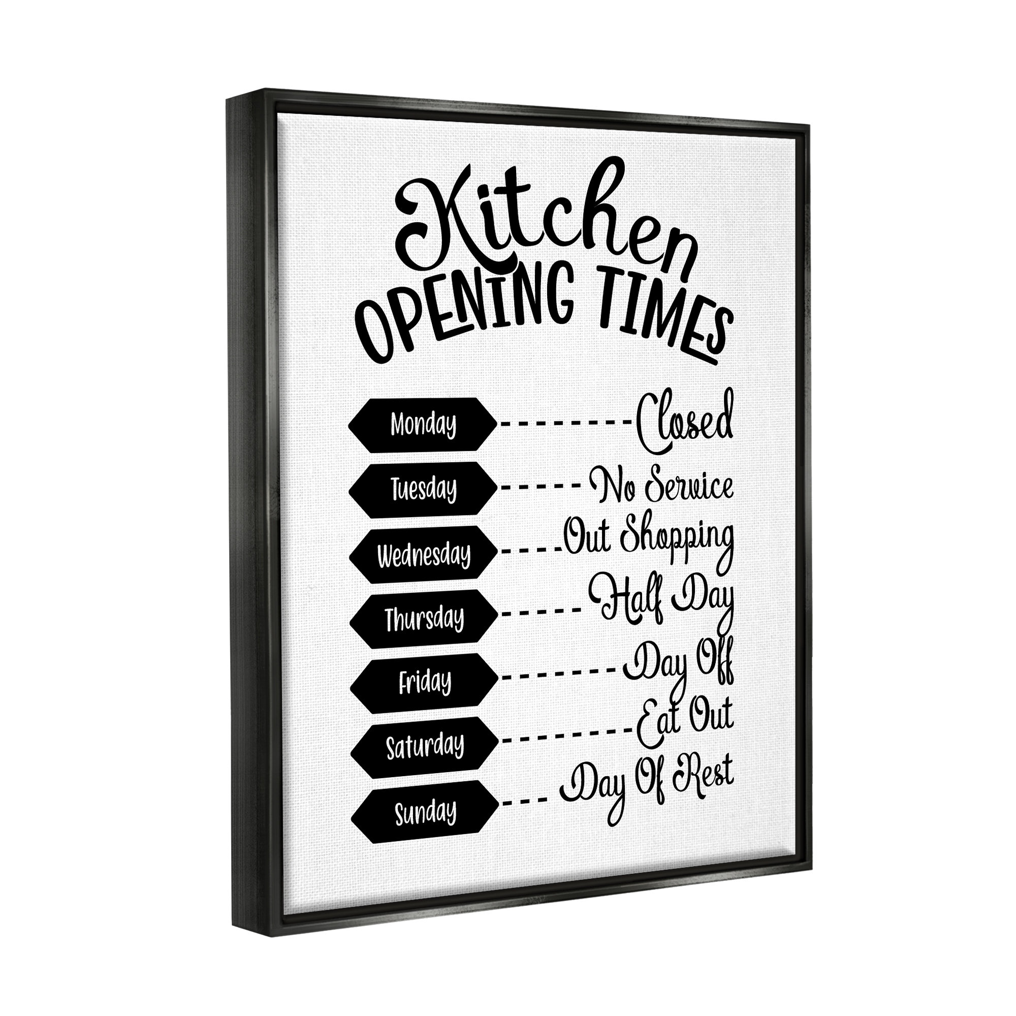 Stupell Industries Kitchen Opening Times Humorous Antique Text Style by ...