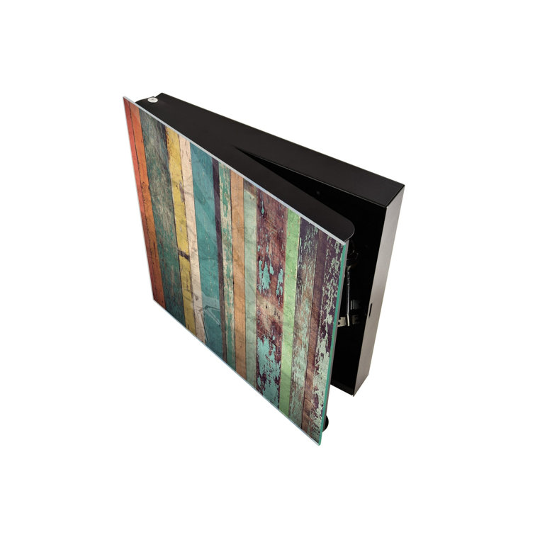 Festive Fit Home Tempered Glass Key Cabinet with Magnetic Whiteboard ...