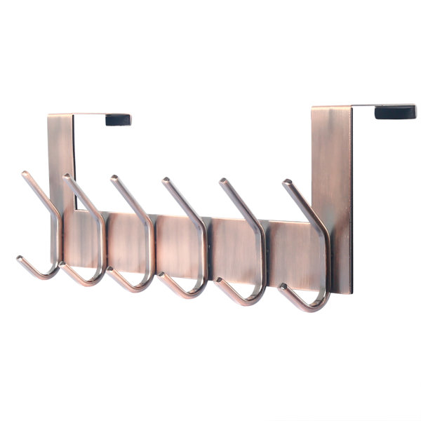 Rebrilliant Charon Stainless Steel Over-the-Door 6 - Hook Coat Rack ...