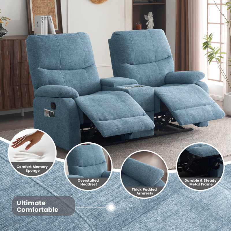 Latitude Run® Loveseat Recliner Sofa-manual Reclining Loveseat With ...