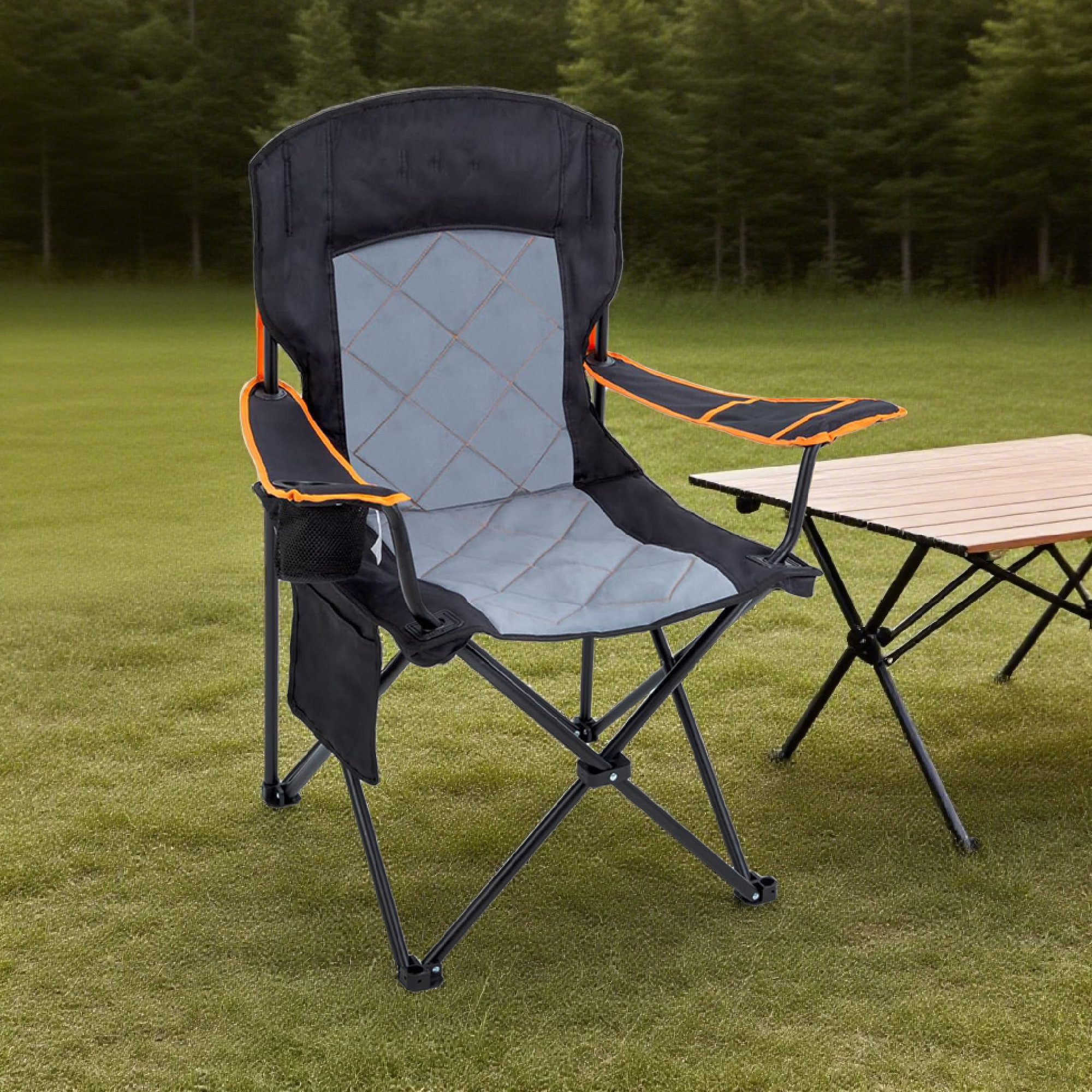 Arlmont & Co. Folding Camping Chair Oversized Padded For Outdoor ...