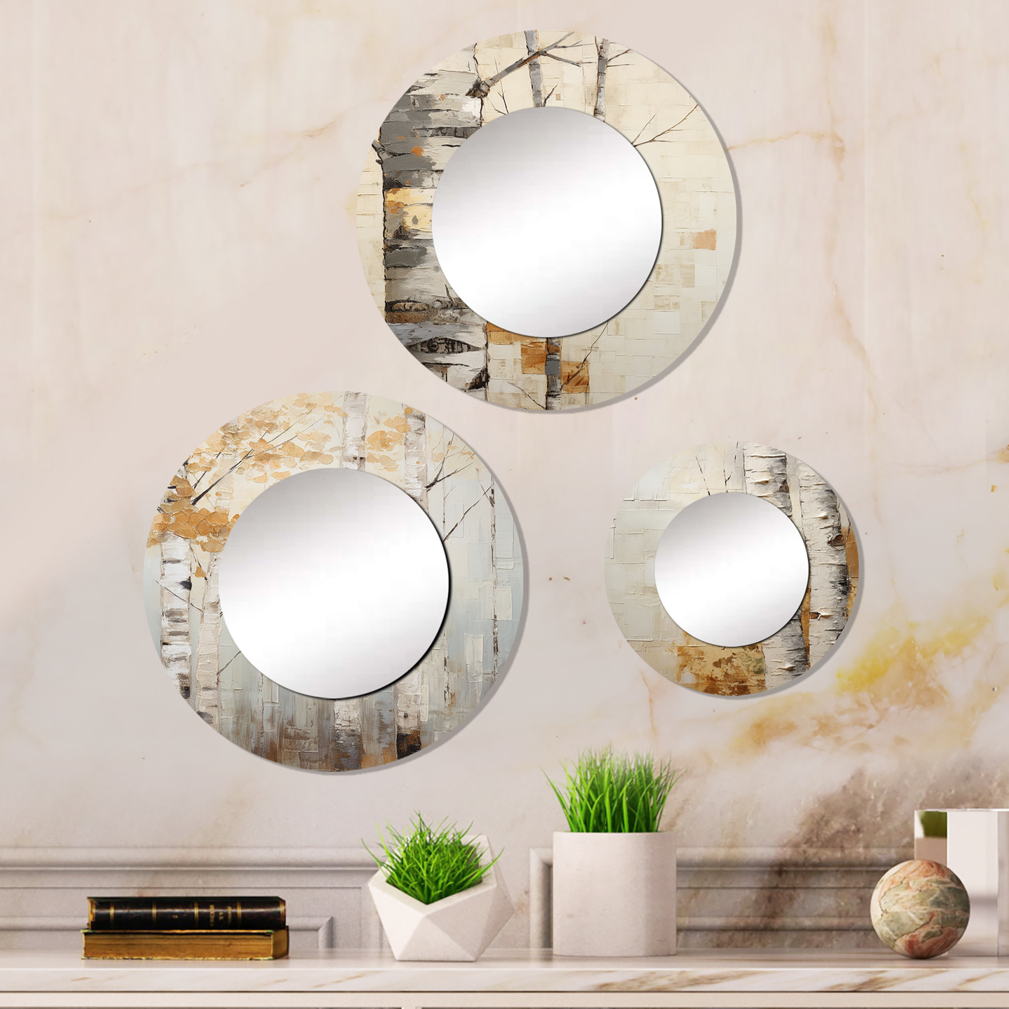 Mercer41 3 Piece Kevie Aluminum Round Wall Mirror Set | Wayfair