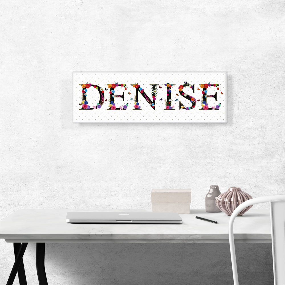 ARTCANVAS DENISE Girls Name - Wrapped Canvas Panoramic Textual Art ...