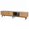 George Oliver Modern TV Stand with 4 Cabinets & Open Shelves, LED Light ...