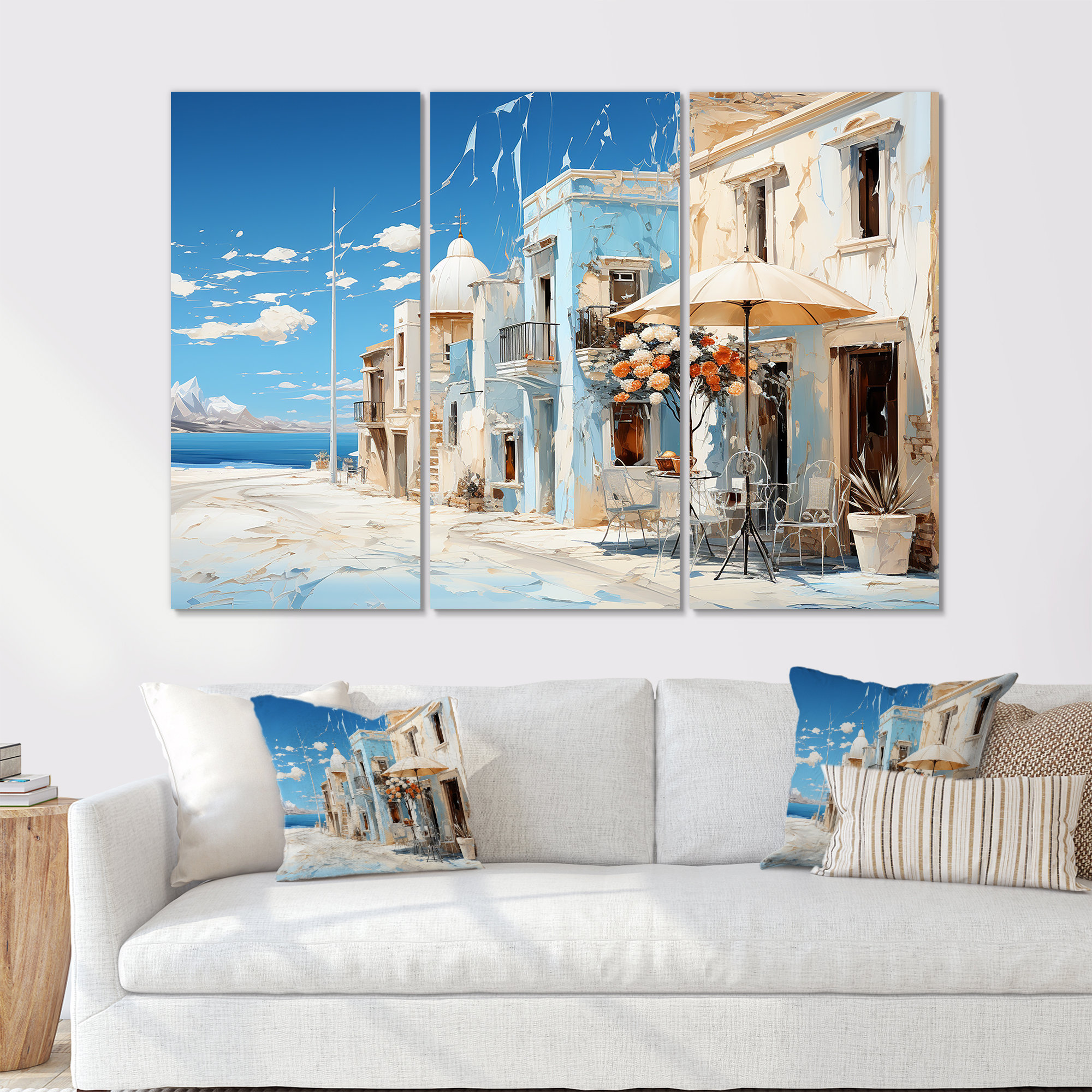 Beachcrest Home™ Azure Street In Greece - Greece Wall Art Set | Wayfair