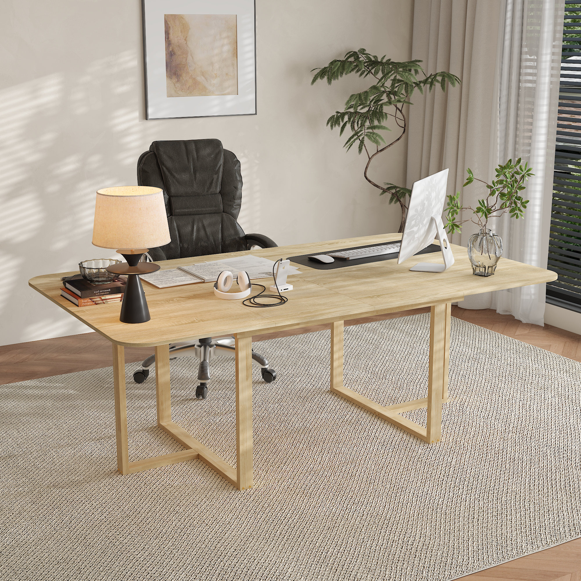Ebern Designs 82.6'' W Writting Desk - Wayfair Canada