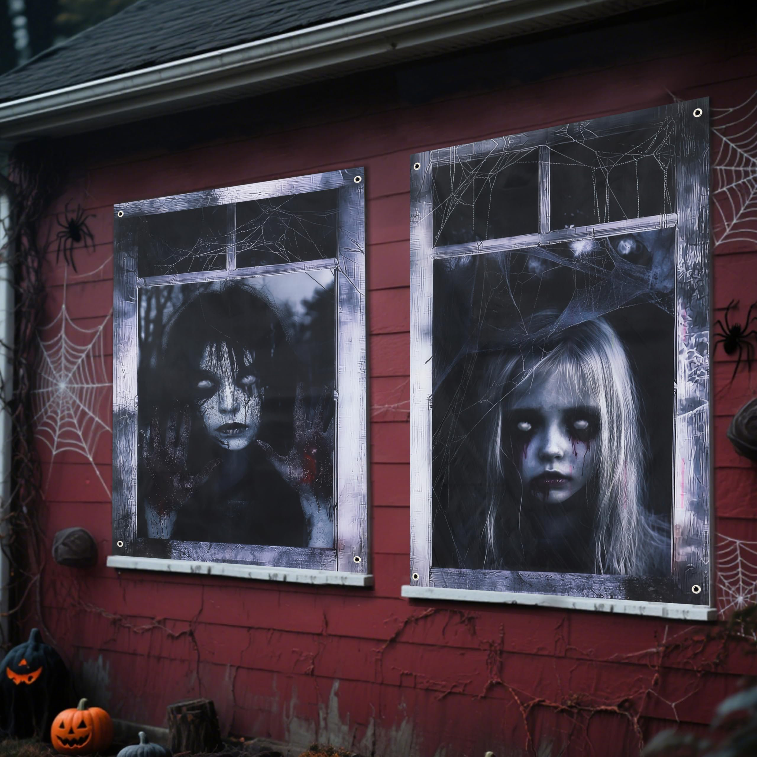 The Holiday Aisle® Halloween Ghost Window Cover | Wayfair