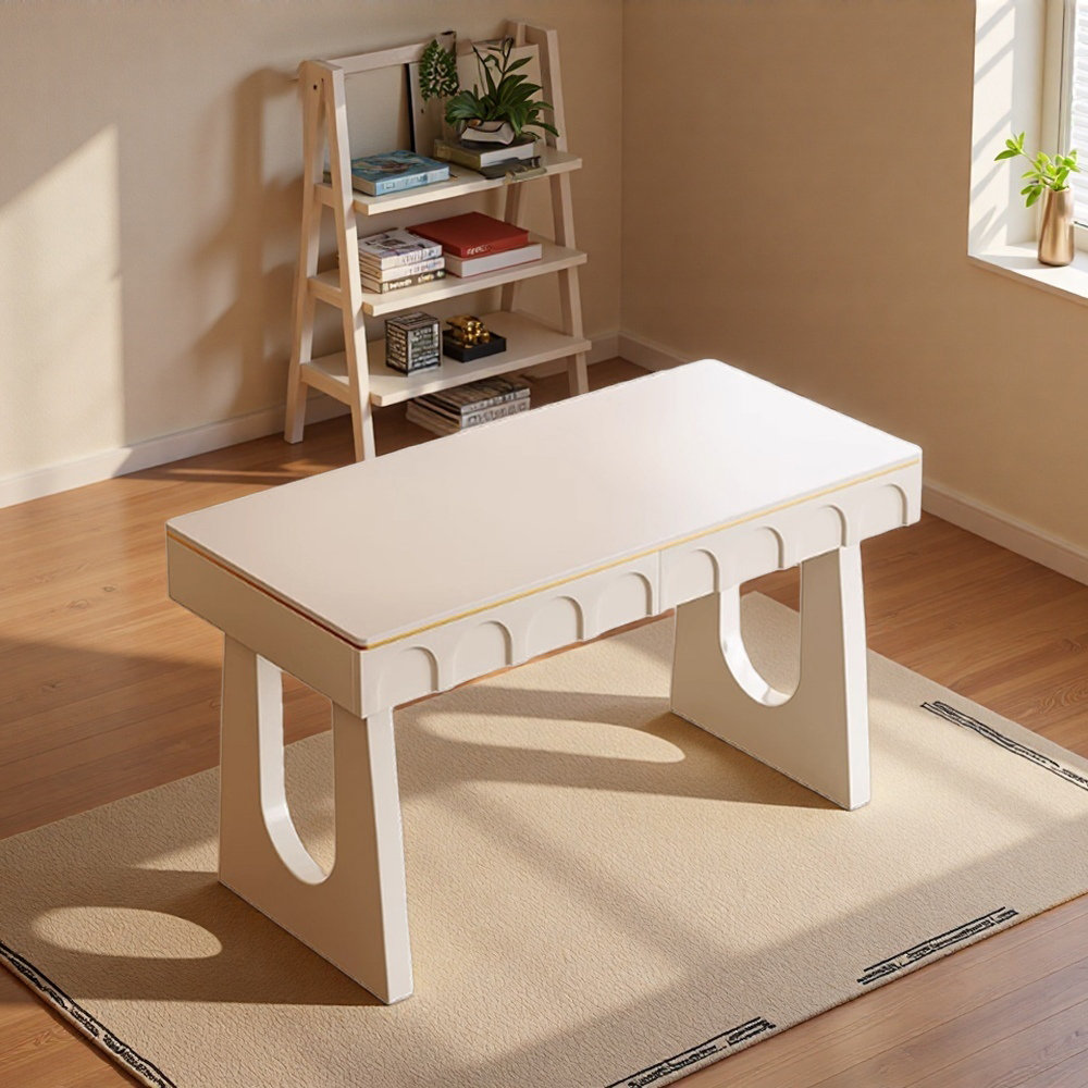 Latitude Run® Light Luxury Minimalist Rock Slab Writing Desk | Wayfair