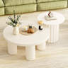 Ivy Bronx Modern Coffee Table Set of 2, Round Coffee Table with ...