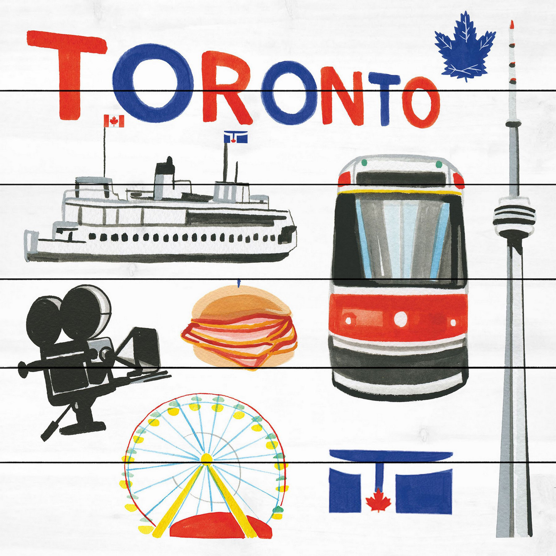 Marmont Hill 'Toronto Motif' by Molly Rosner Painting Print on White ...