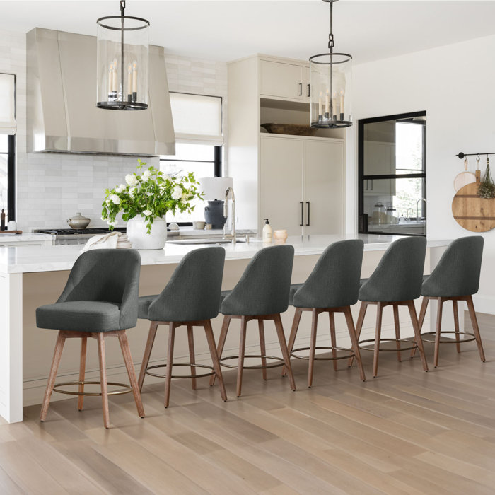 Corrigan Studio® Makylia Swivel 26" Counter Stool | Wayfair