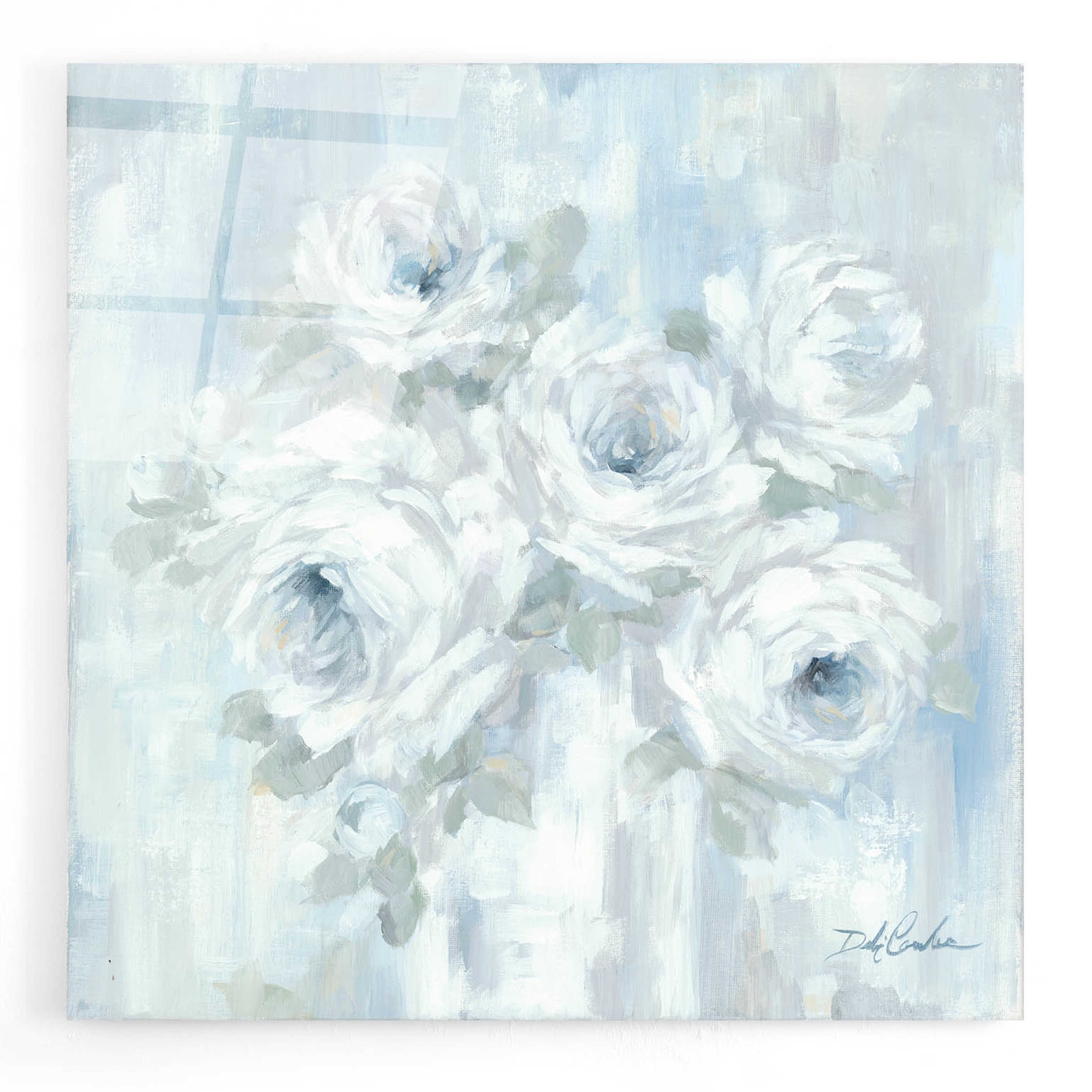 House of Hampton ''White Roses'' By Debi Coiules, Acrylic Glass Wall ...