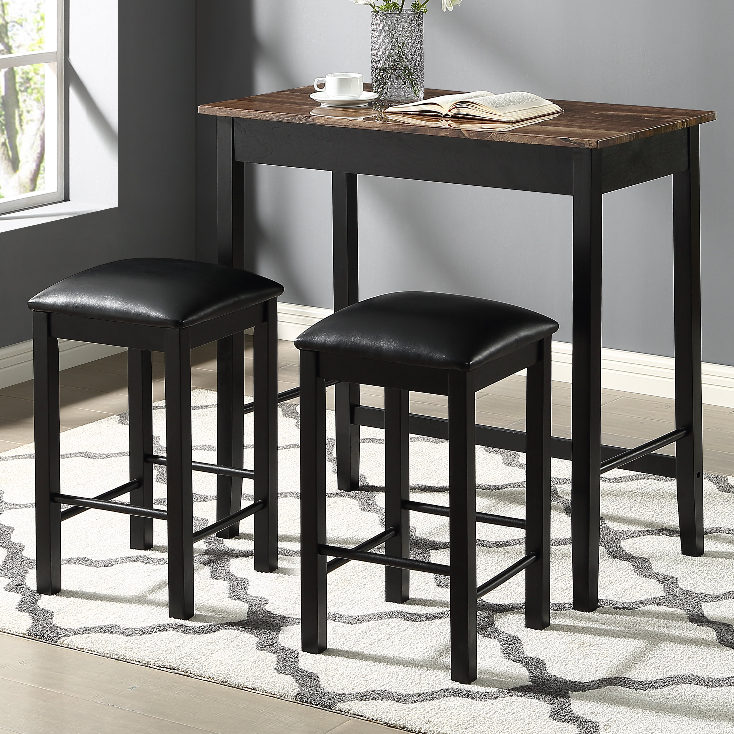 Winston Porter Zussen 3 Piece Counter Dining Table Set & Reviews | Wayfair