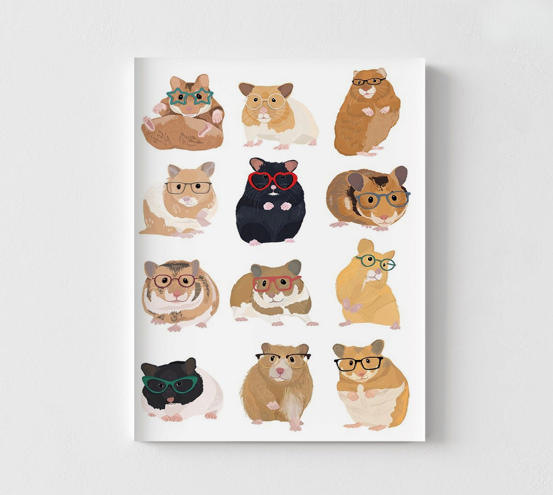 WeFrameArt Types Of Hamster Poster Print, Toddler Bedroom Hamster Art ...