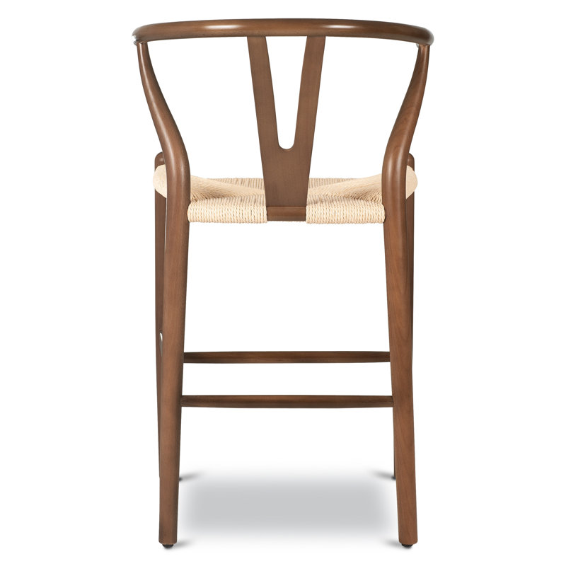 Birch Lane™ Wyn Solid Wood Counter Stool with Weave Seat & Reviews ...