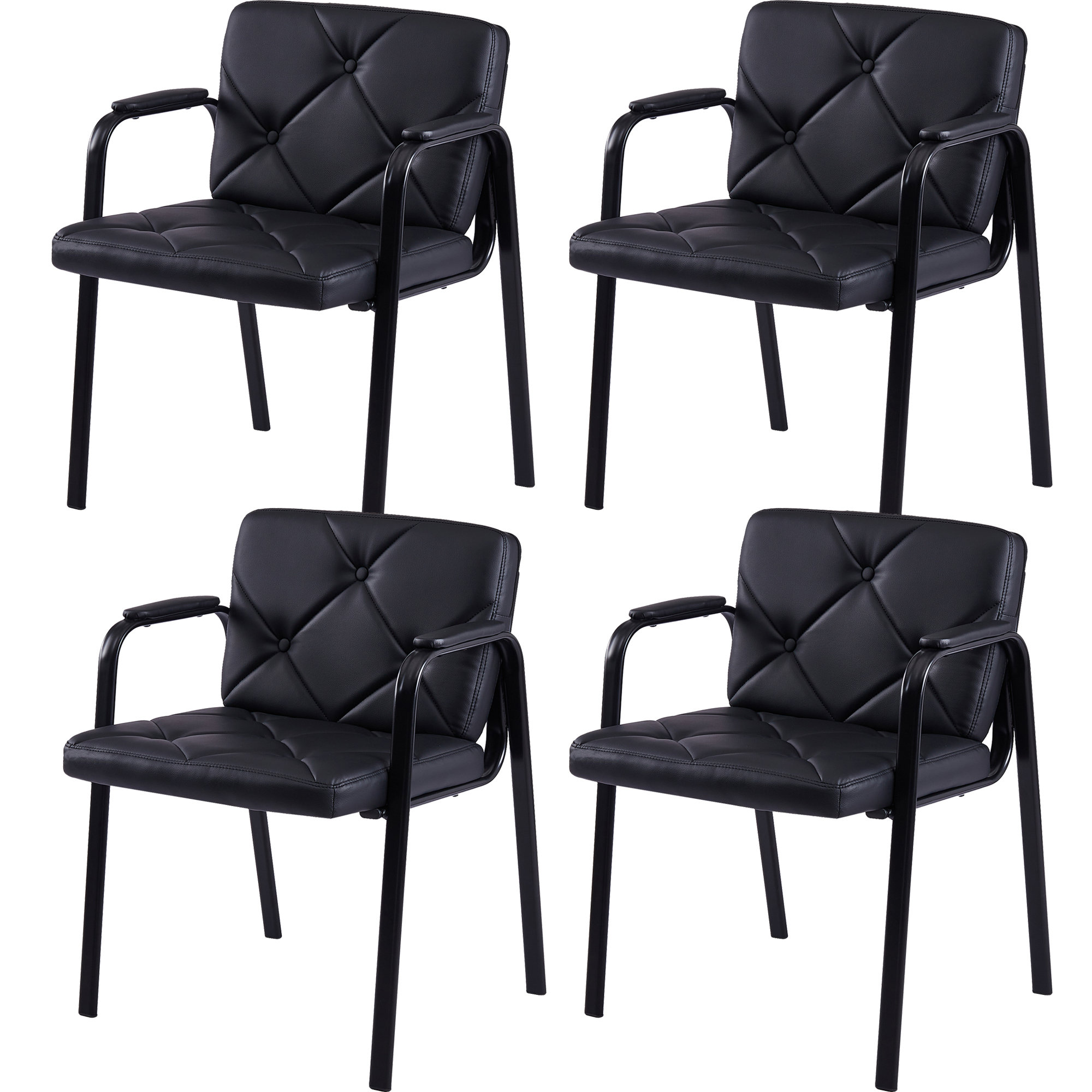 Vecelo 4 Pack Waiting Room Guest Chair Reception Meeting Chairs With ...