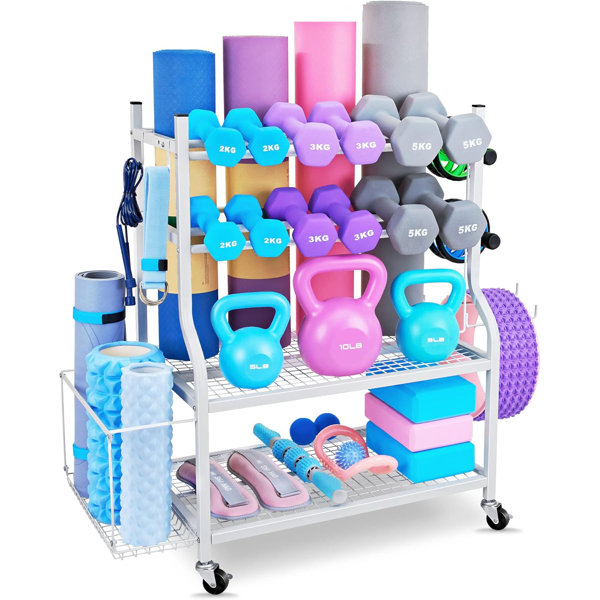 WFX Utility™ Dumbbell Rack, Yoga Mat Storage Rack,White Yoga Mat Rack ...