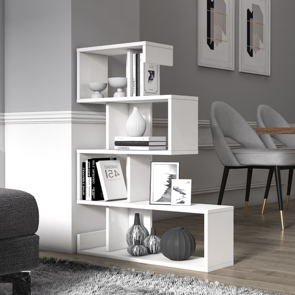 Ebern Designs Feleica 39" H x 31" W Geometric Bookcase & Reviews | Wayfair