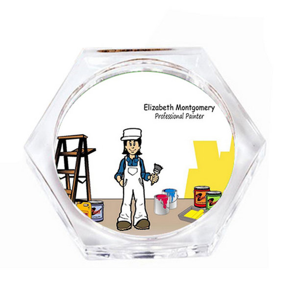 Printed Perfection Personalized Painter - Male Drink Coaster Gift Set ...