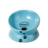 Y YHY YYHY 5" Lake Blue Tilted Cat Bowl - Anti-Reflux Elevated Ceramic ...