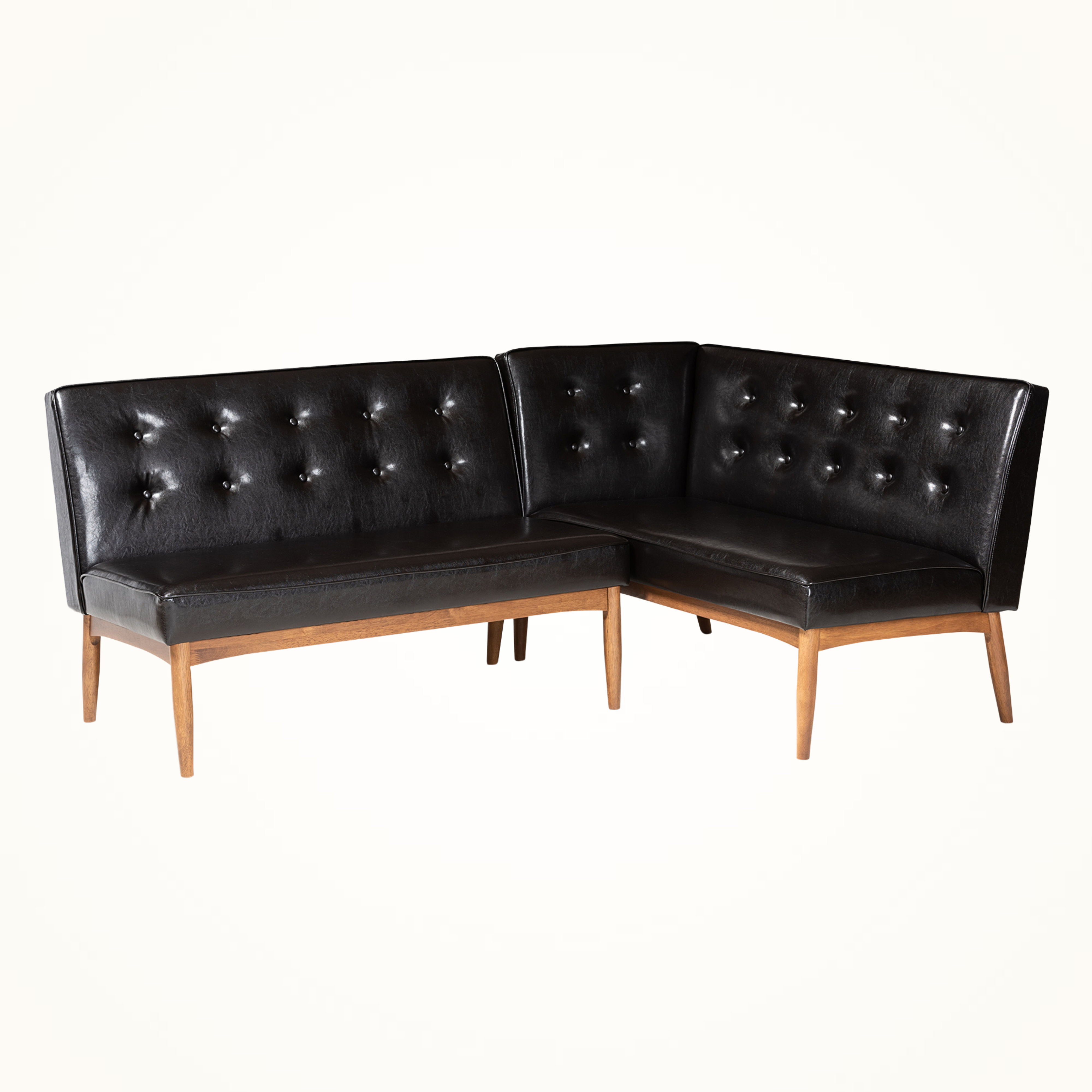 Corrigan Studio® Isaacson Mid-Century Modern Faux Leather Upholstered 2 ...