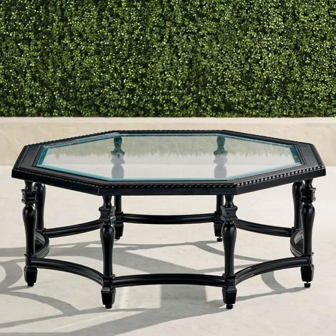 Mercer41 Octagon Glass table top - 1/2" Thick - Double Bevel Polish ...