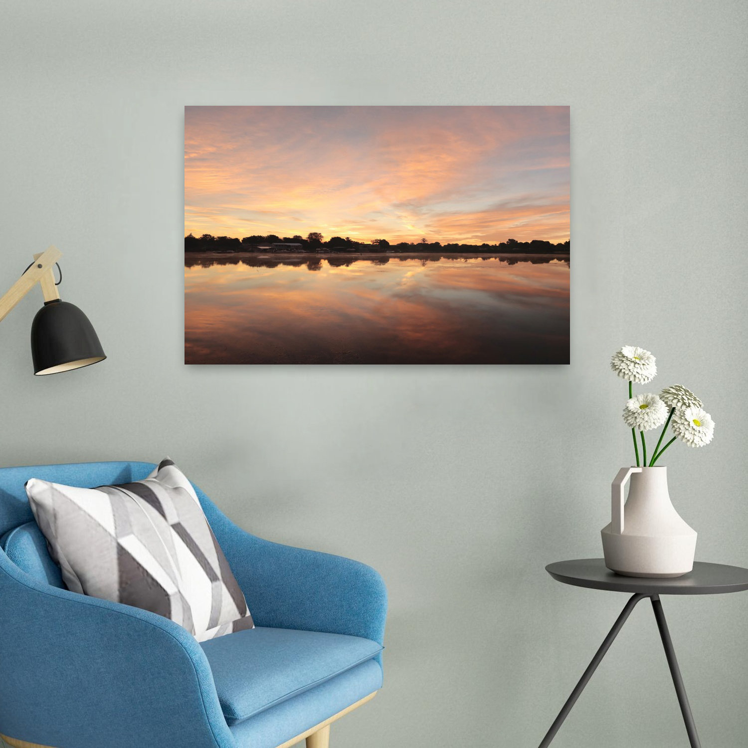 Dovecove Bayside Reflections Abstract Coastal Landscape Art | Wayfair