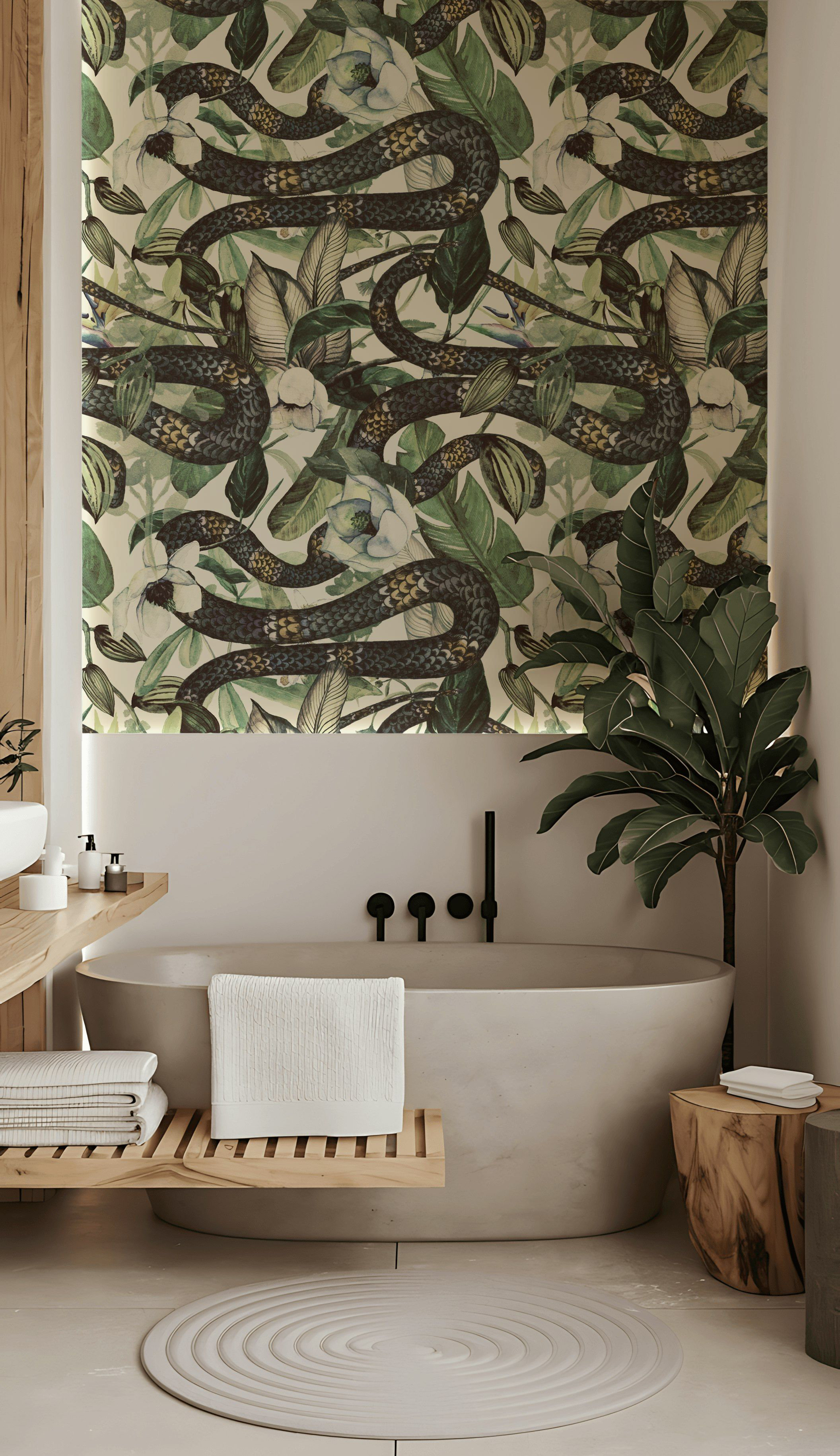 Lark Manor™ Snake Wallpaper Peel And Stick Botanical Wall Mural | Wayfair
