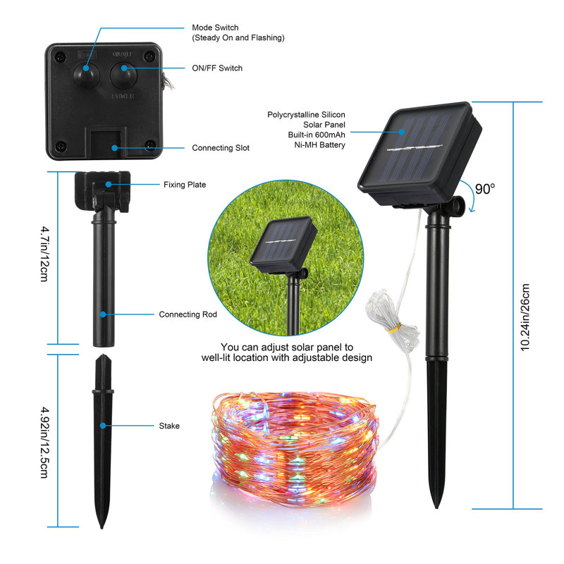 The Party Aisle™ Deakins 393" Solar Powered 100 - Bulb Rope String ...