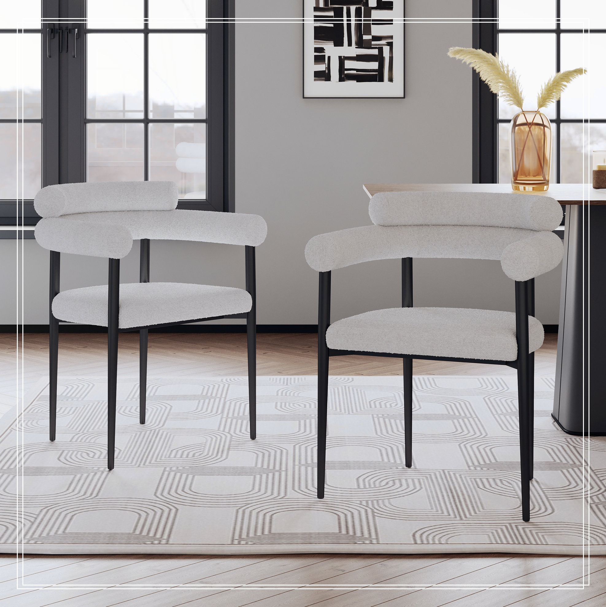 Corrigan Studio® Woker Dining Chairs Set of 2, Mid-Century Modern ...