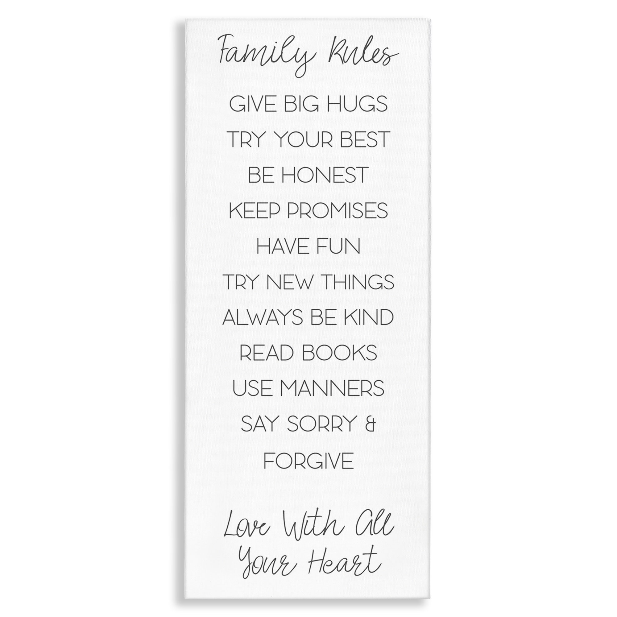 Trinx Minimal Family Rules Canvas Wall Art by Sd Graphics Studio ...