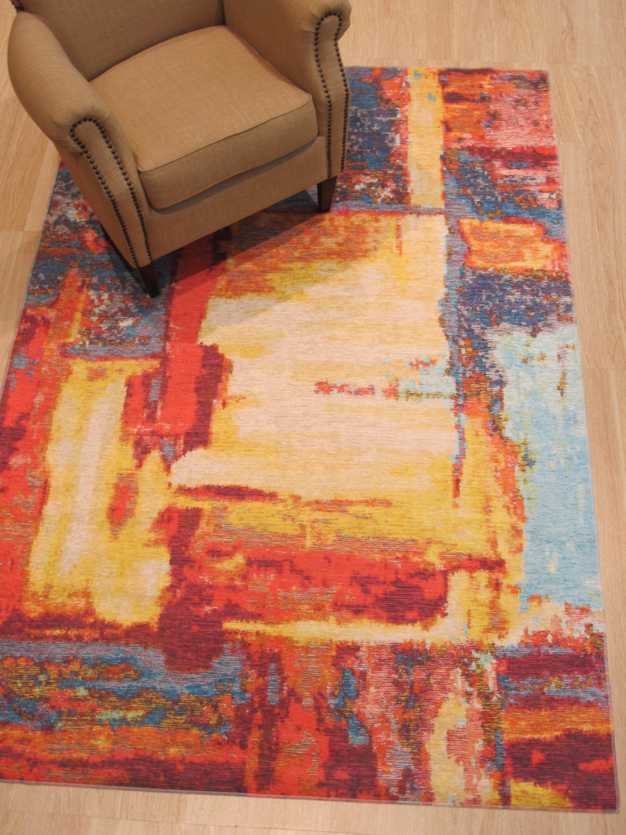 17 Stories Bianca Isla Red Machine Made Rug | Wayfair