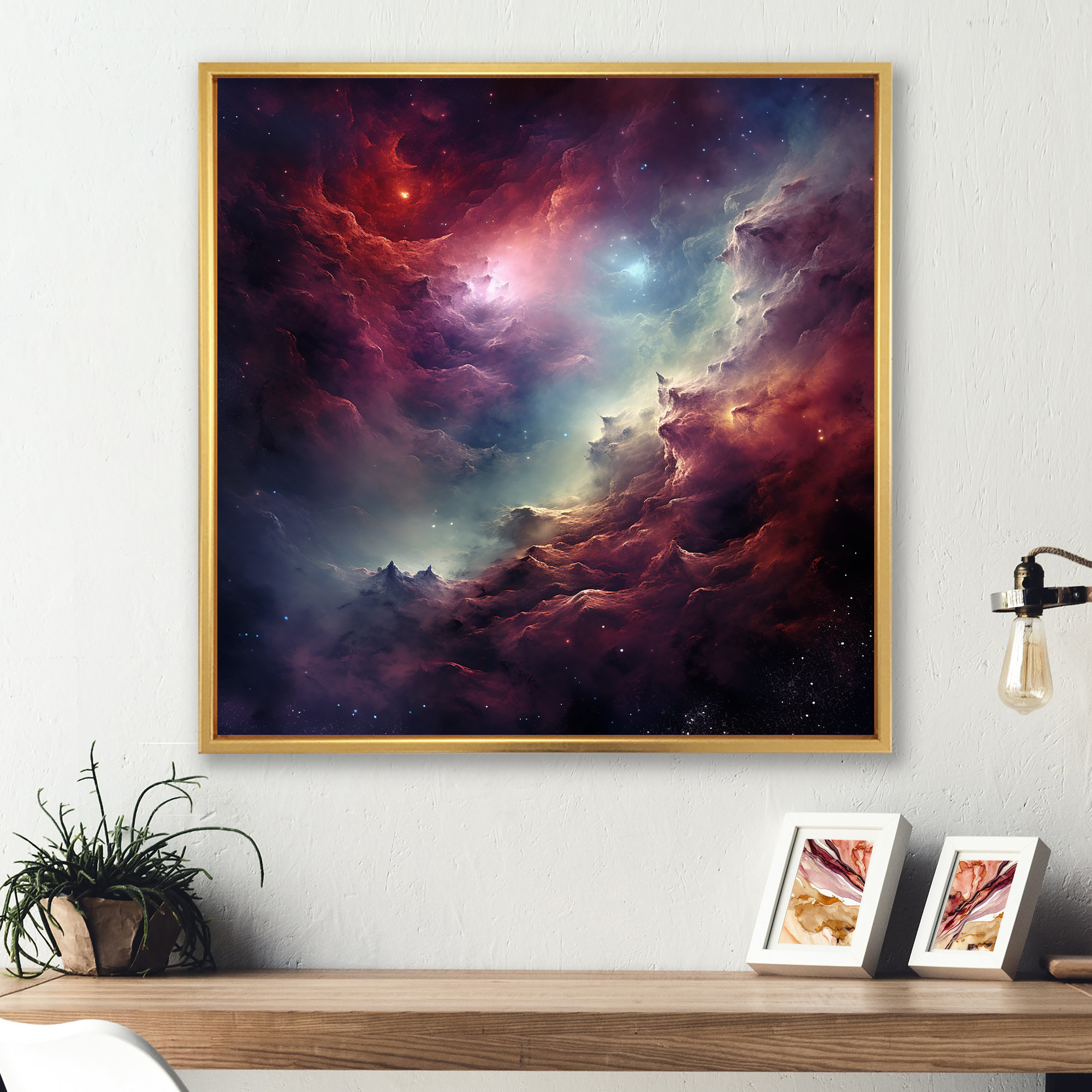 Ebern Designs Pink Interstellar Gaz Galaxy - Galaxies Wall Art | Wayfair
