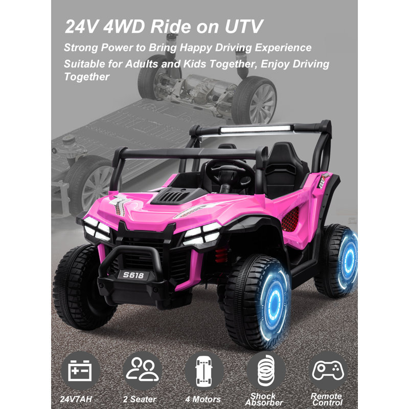 Kulamoon 24V Kids Ride On Toy Car Utv For Kids, 2 Seater & Reviews ...