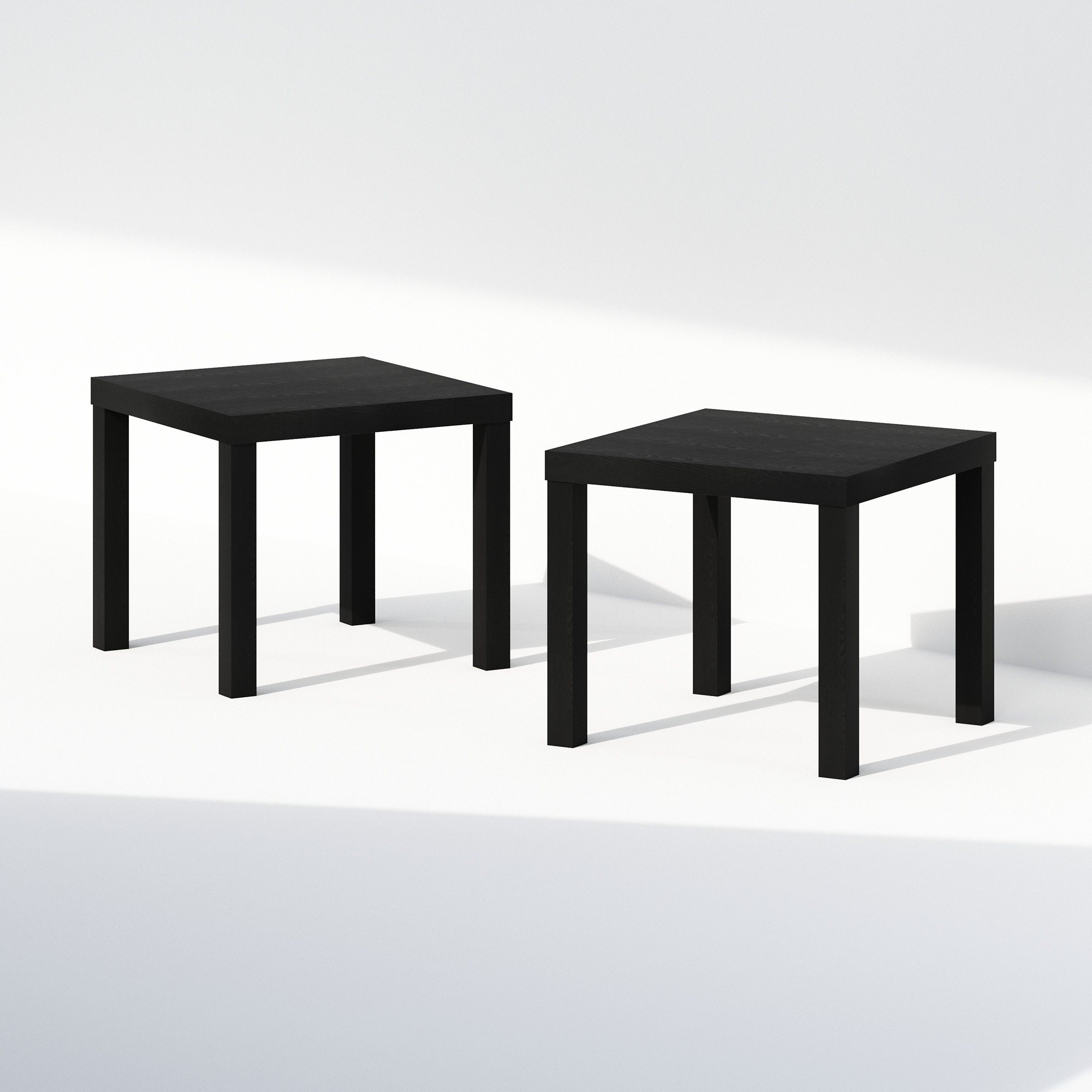 Ebern Designs Simple Square Coffee Table, Side Table, Set of 2 | Wayfair