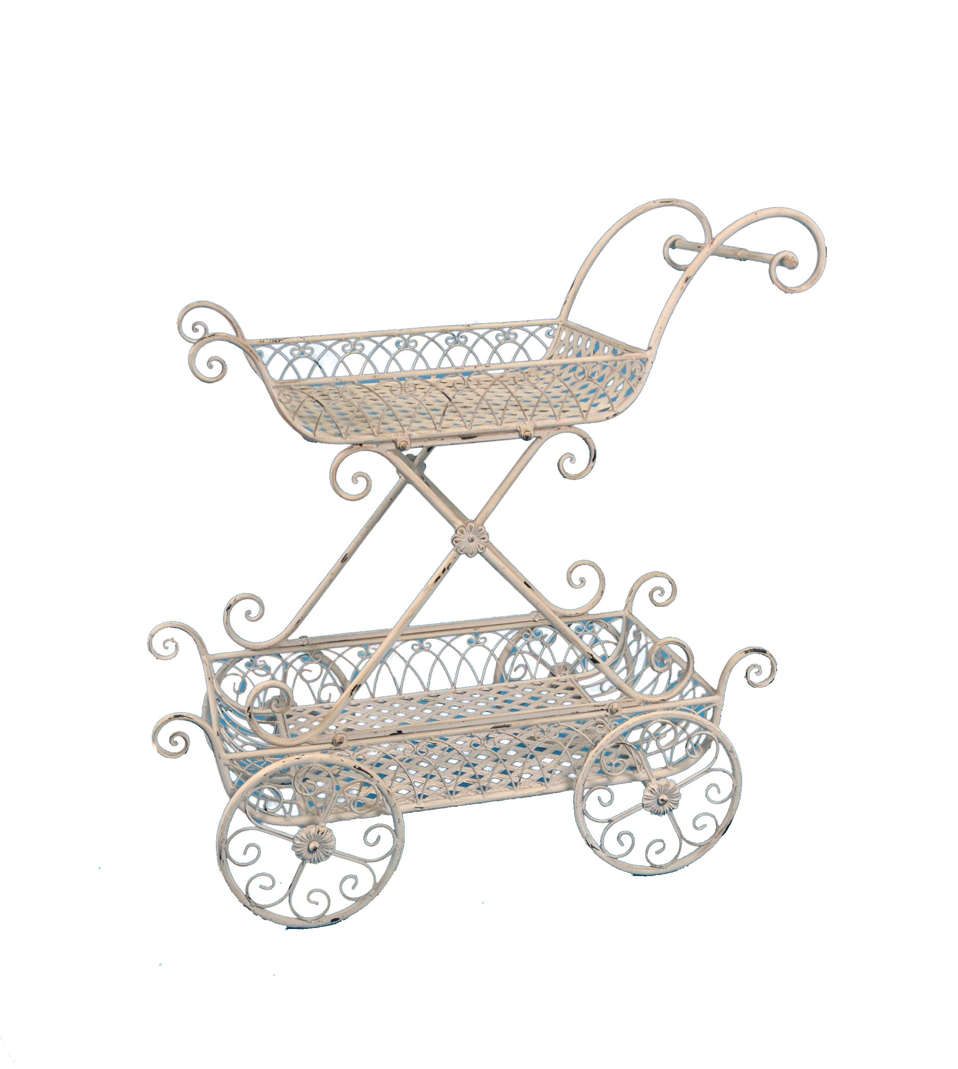Zaer Ltd International Two Tier Flower Push Cart With Moving Wheels ...