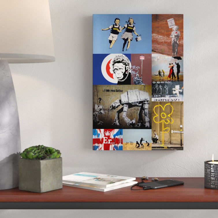 East Urban Home Banksy Colour Collage by Banksy - Wrapped Canvas ...