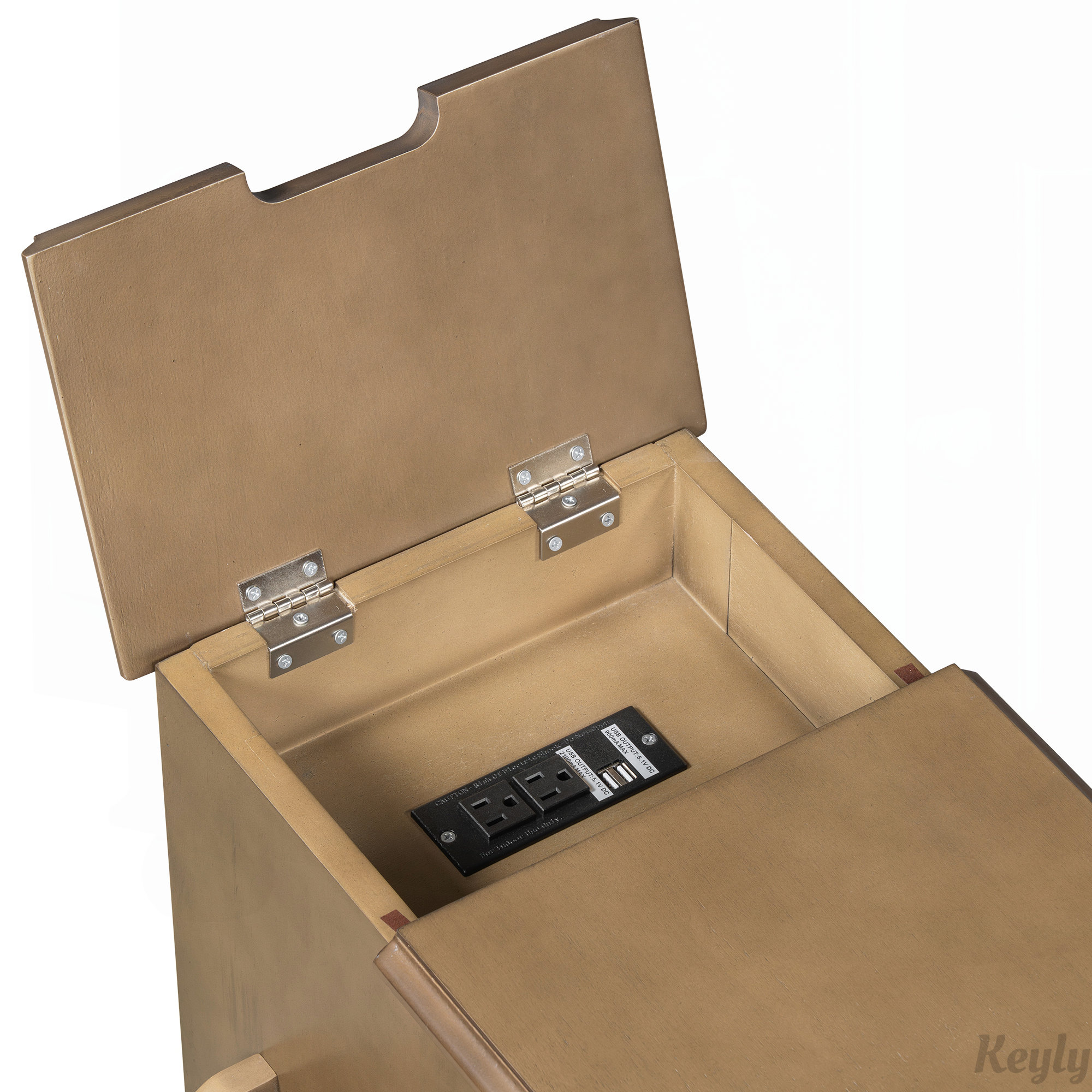 Alcott Hill® Vintage End Table Flip Top Side Table with USB Ports | Wayfair