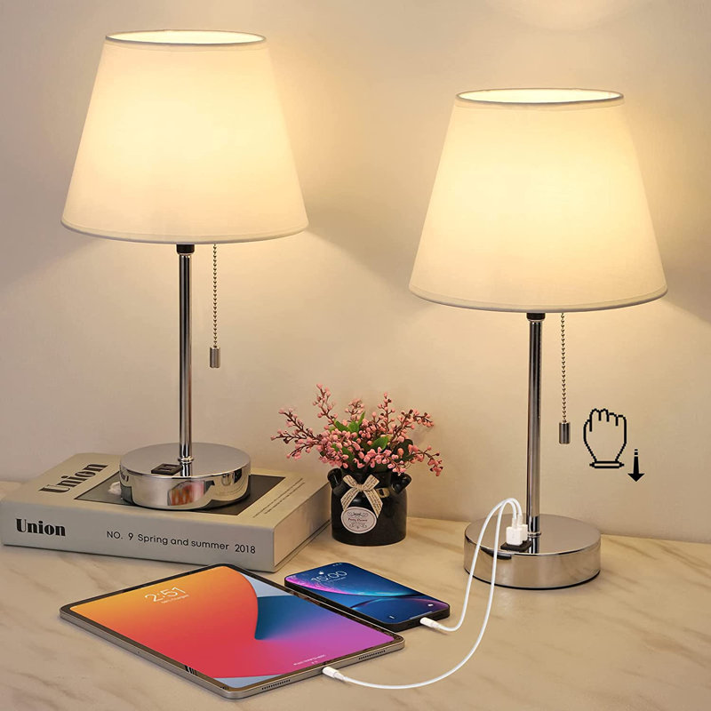 Ebern Designs Marshtown Metal USB Table Lamp | Wayfair