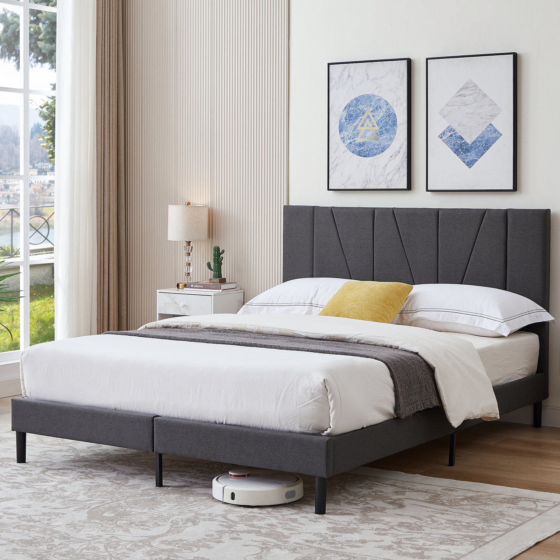 Latitude Run® Jadel Upholstered Platform Bed Frame with Complete ...