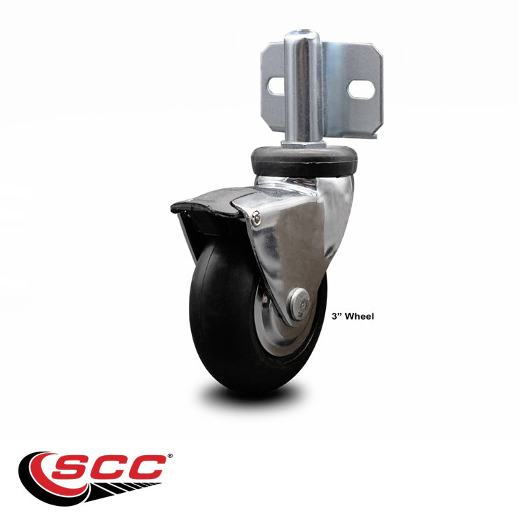 Service Caster Bright Chrome Neoprene Rubber Caster | Wayfair