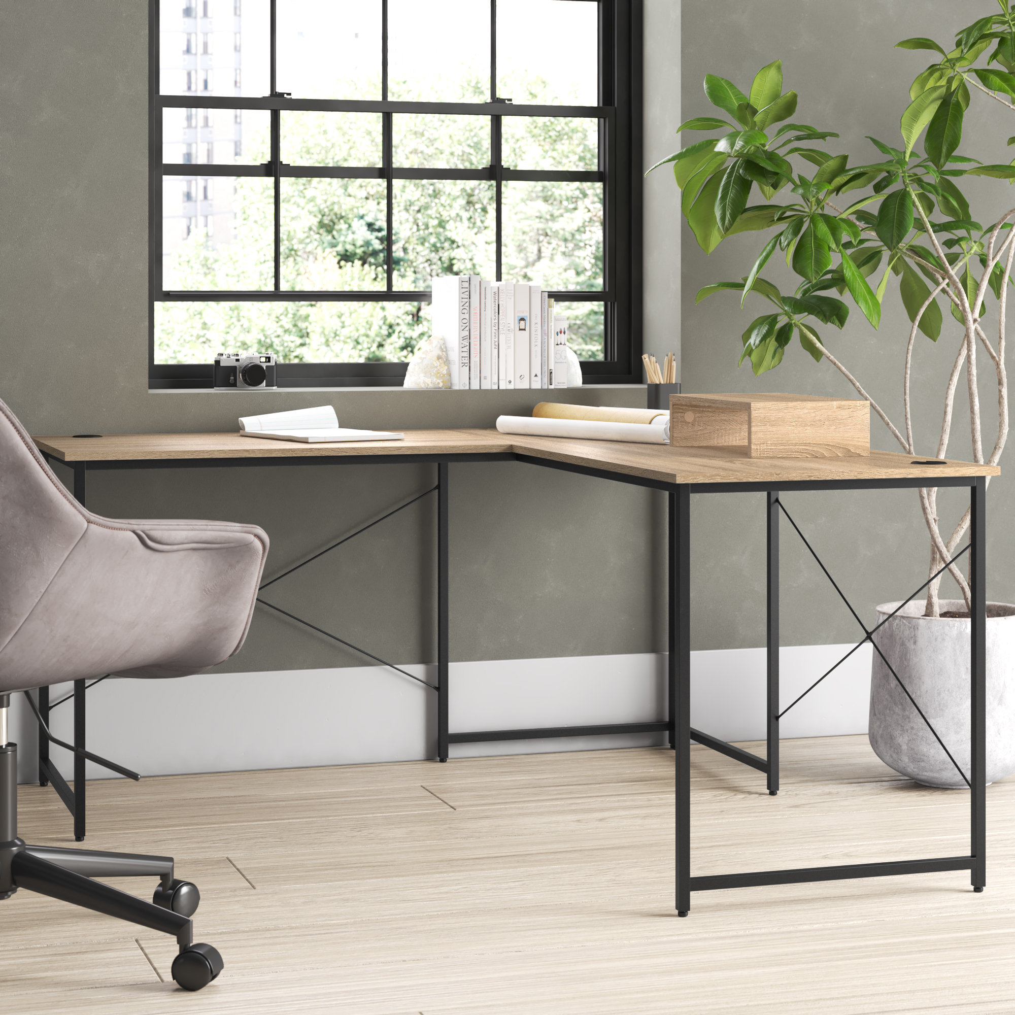 Trent Austin Design® Moorhouse Metal Base Writing Desk & Reviews | Wayfair