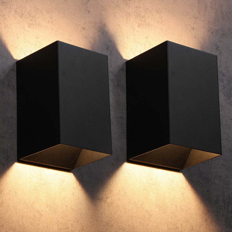 Wrought Studio™ Cascade LED Square Wall Sconces Outdoor Modern Up ...