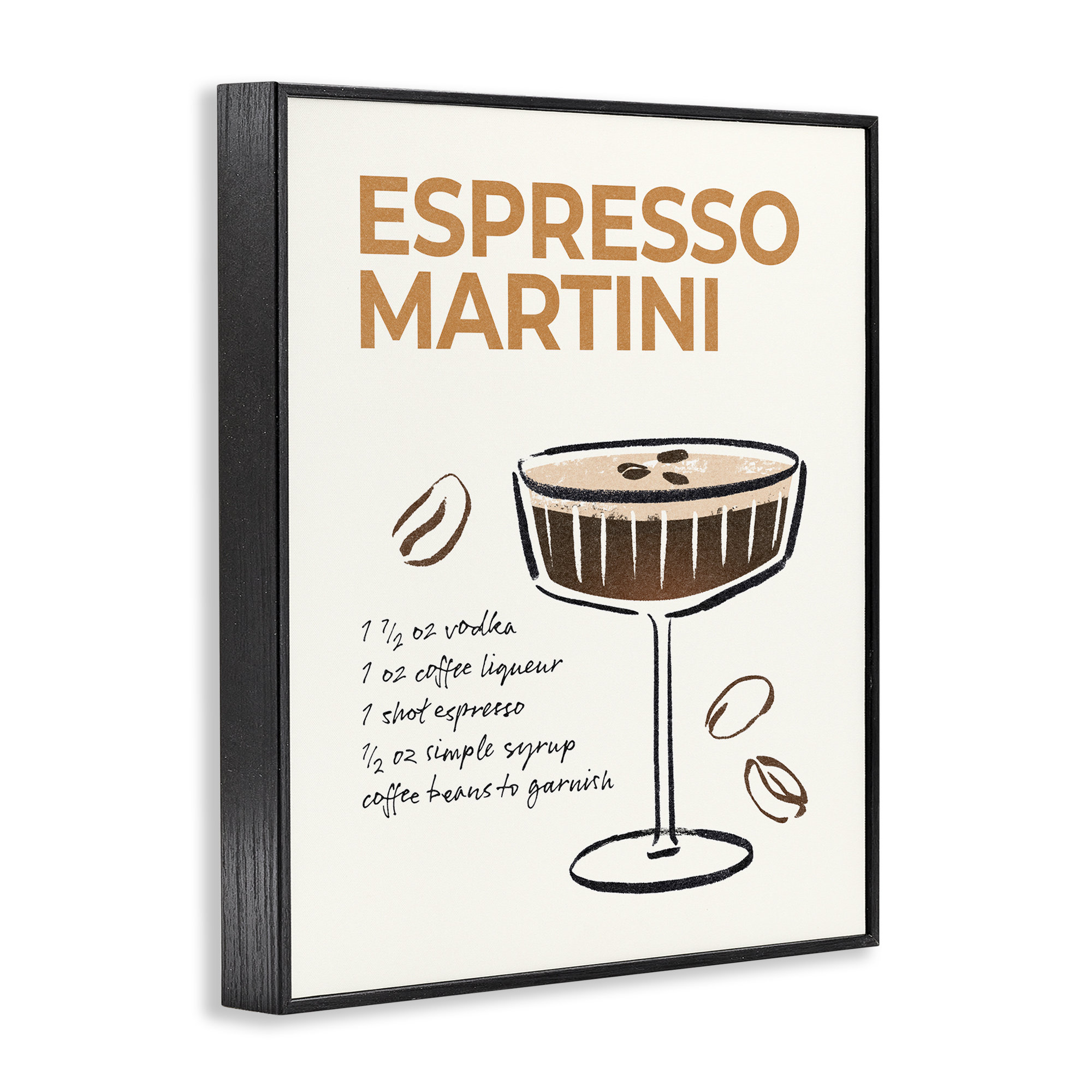 Stupell Industries Espresso Martini Recipe Black Framed Giclee Art by ...