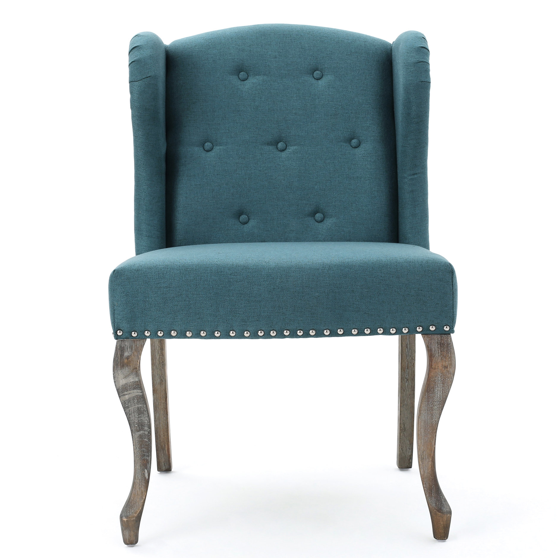 Darby Home Co Teal Wingback Chair With Legs And Button Accents Classic ...
