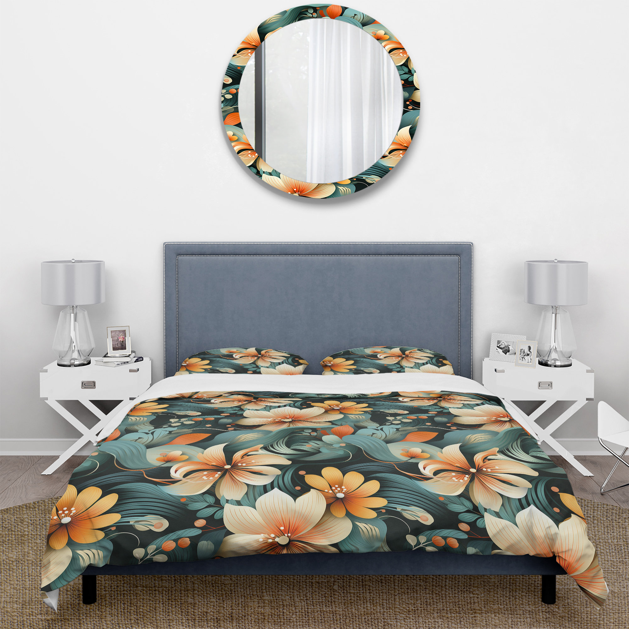Design Art Pastel Flower Retro Revival Collage II Duvet Cover Set | Wayfair